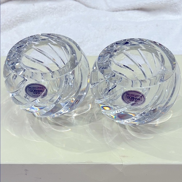 Gorham | Accents | Vintage Gorham Crystal Swirl Candle Holders Set Of 2 ...